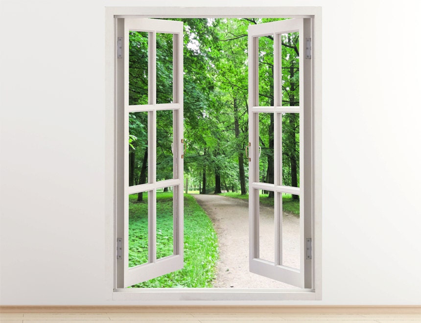 Forest Wall Decal Trees Wall Sticker Tree Vertical 3D Window | Etsy