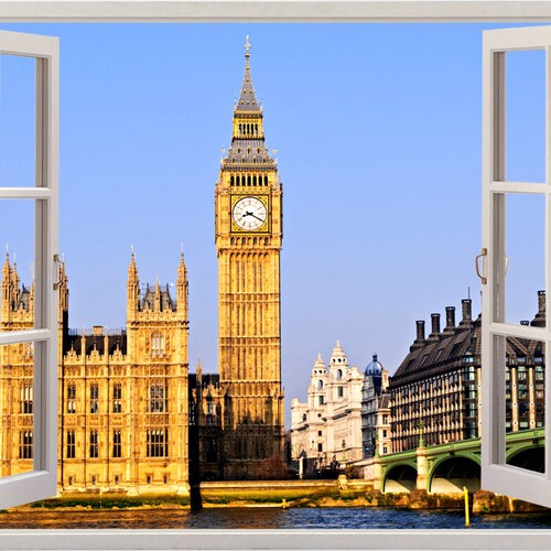 Big Ben View Window 3D Wall Decal Art Removable Wallpaper - Etsy