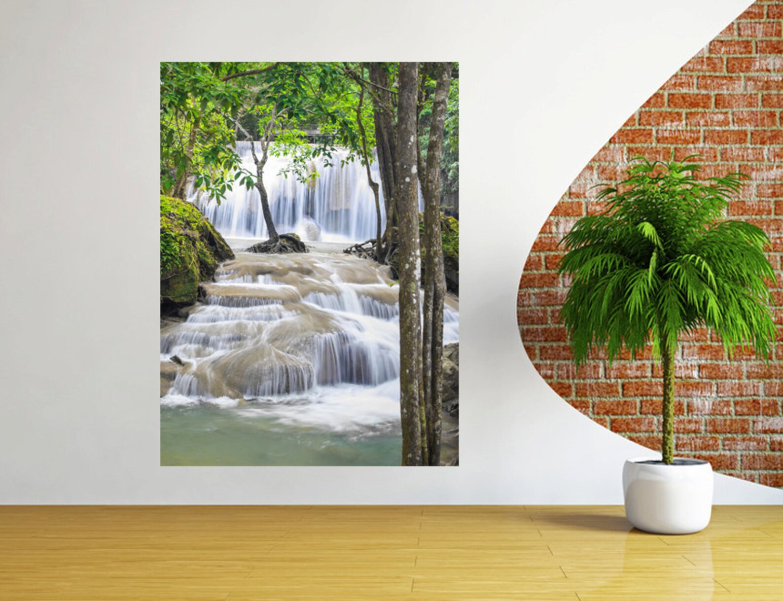 Waterfall Wall Decal Vertical 3D Window Waterfall Wall - Etsy
