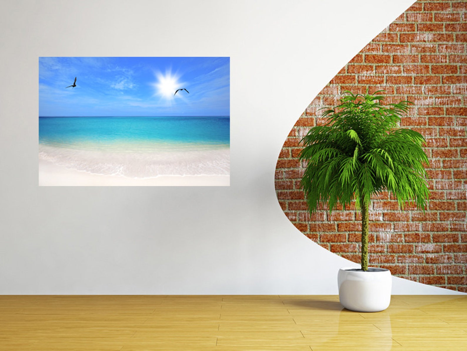 Beach Wall Decal Blue Sky Wall Decal Beach for Nursery Room | Etsy