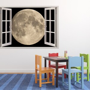 Moon Wall Sticker 3D Window Moon Wall Decal for Home Decor - Etsy
