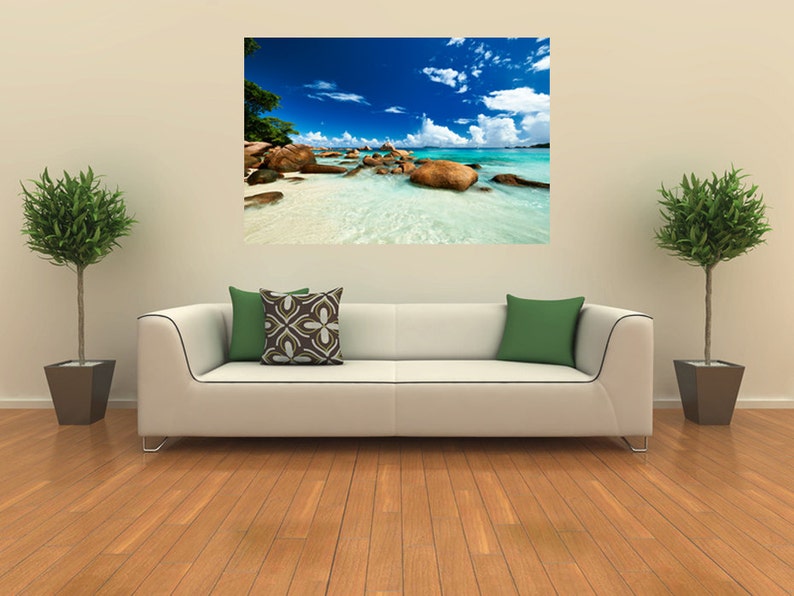 Colorful beach decal vinyl blue beach poster wall decal | Etsy