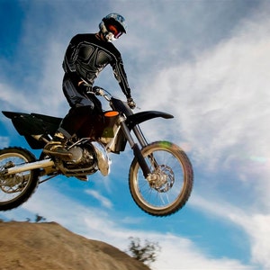 Motocross Racer Wall Decal 3D Window, Motorcycle Wall Sticker for Kids ...