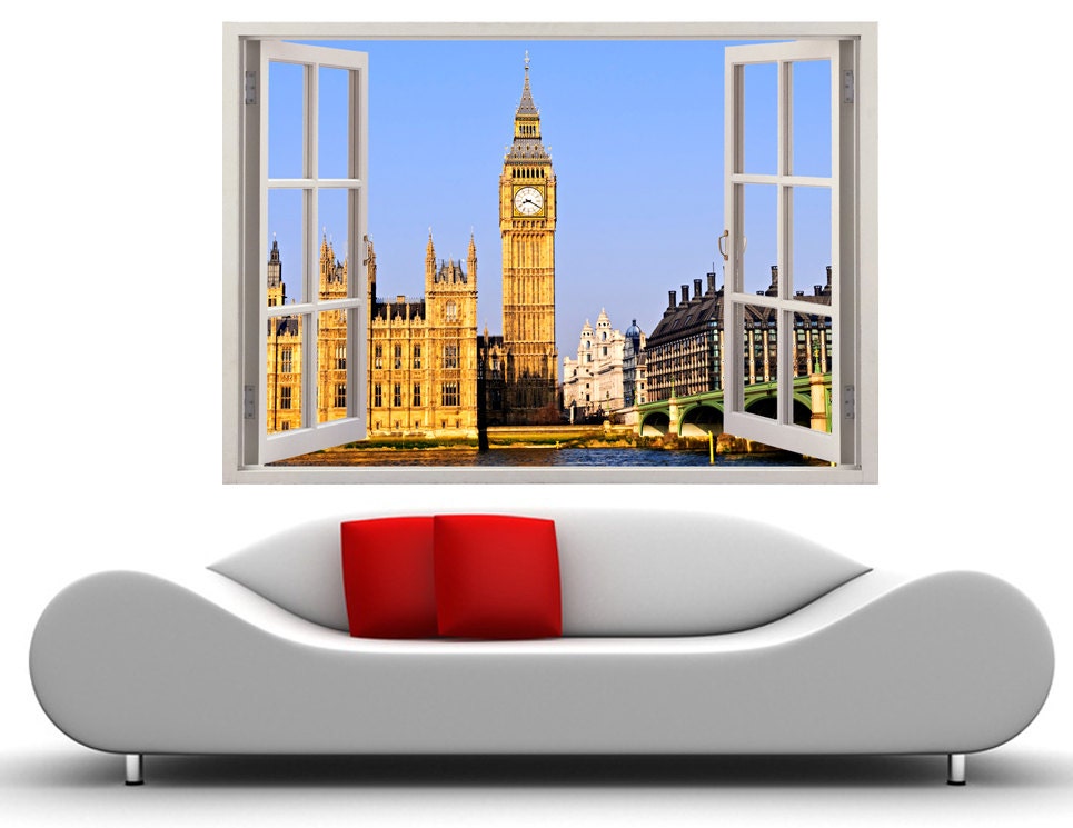 Big Ban Wall Sticker 3D Window London Wall Decal UK for Home | Etsy