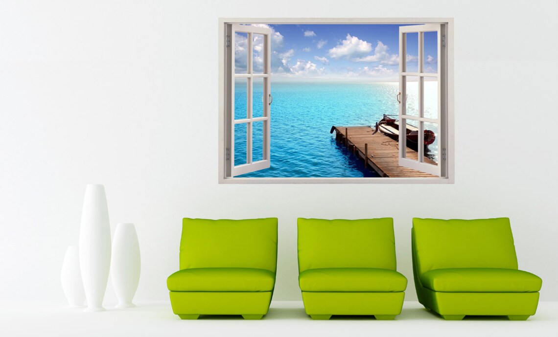 Lake Wall Decal 3D Window Lake Wall Sticker for Home Decor - Etsy