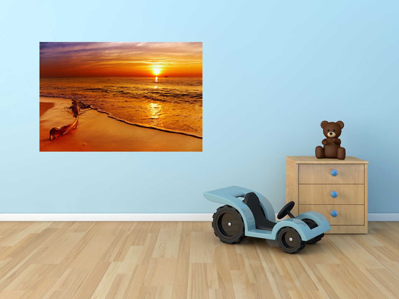 Sunset Beach Wall Decal Tropical Beach Decal Vinyl for Home - Etsy