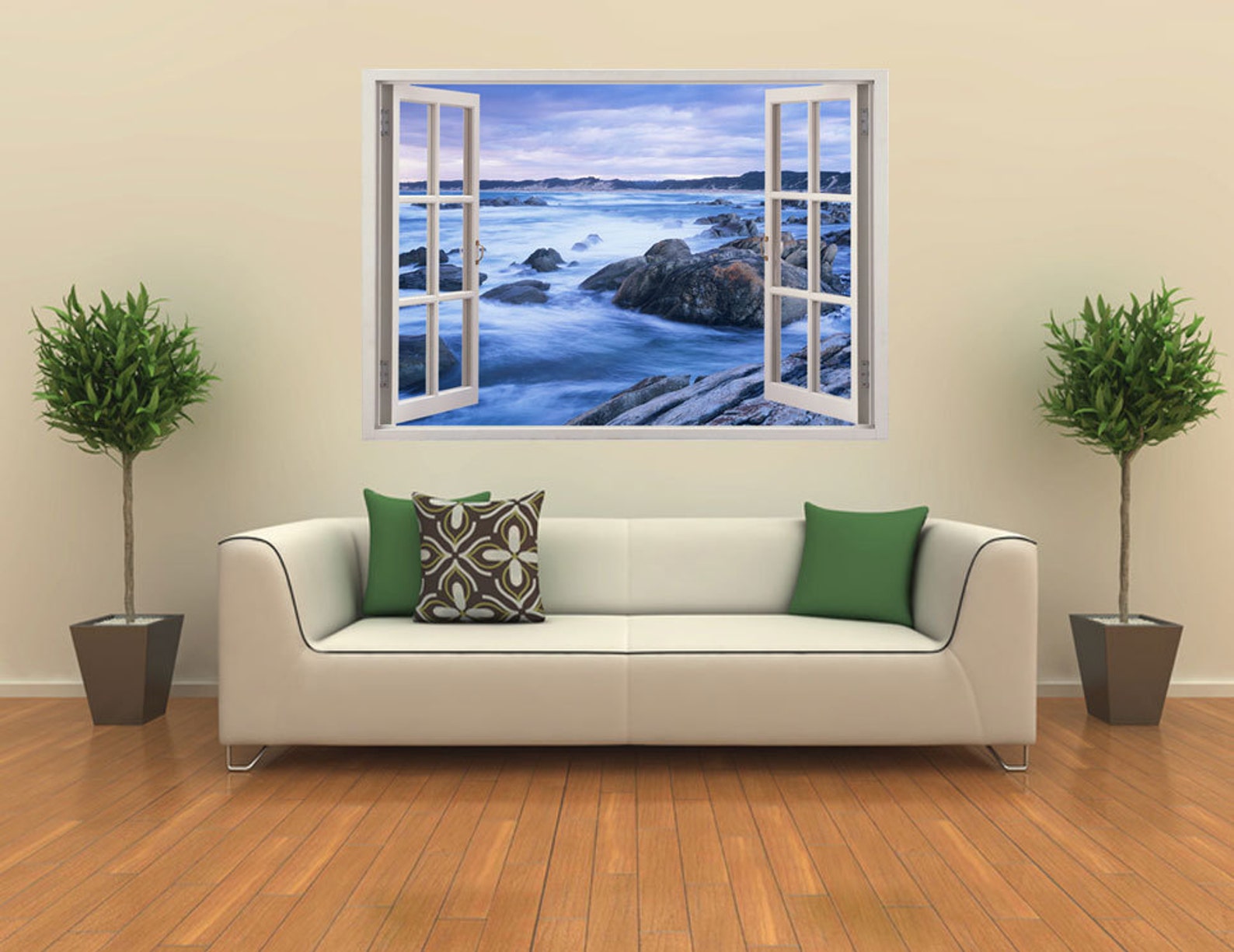 Rocky Coast Wall Sticker 3d Window Ocean Wall Decal for Home - Etsy