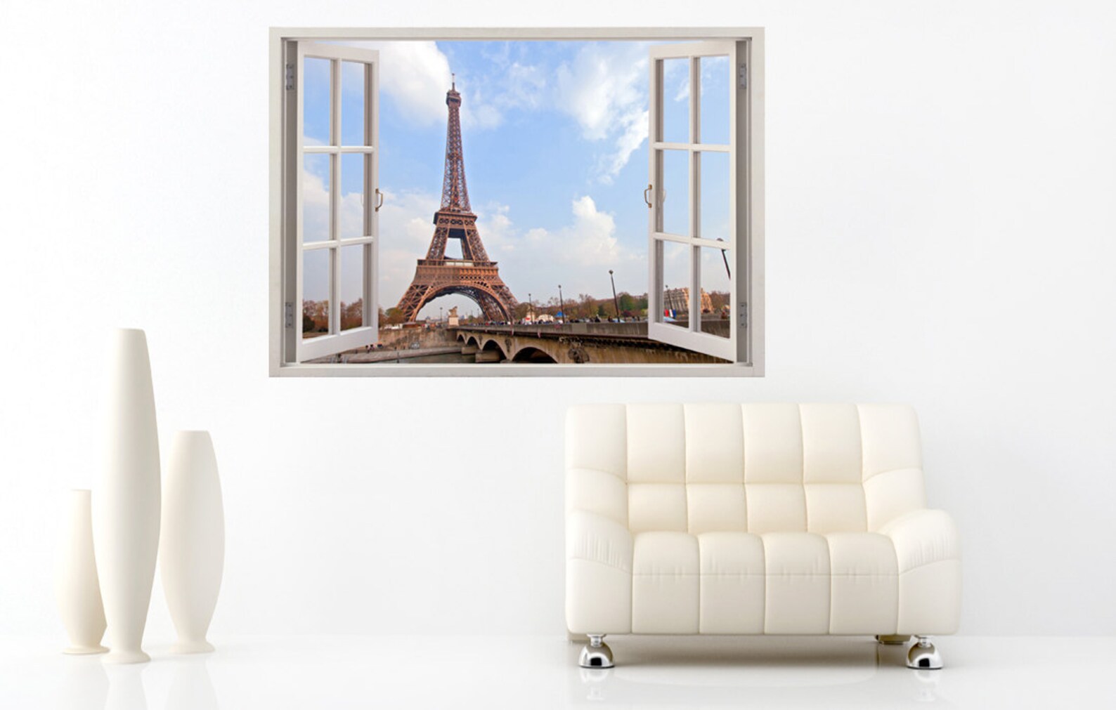 Eiffel Tower Wall Sticker 3D Window Paris Decal for Home - Etsy