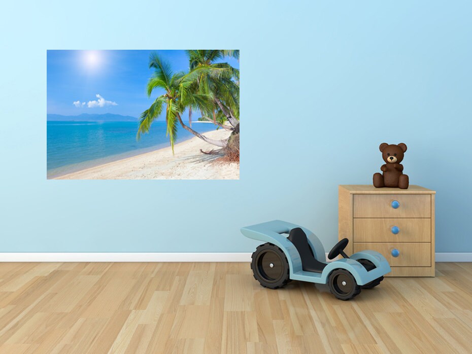Beach Wall Decal Vinyl Poster Tropical Beach Wall Sticker | Etsy