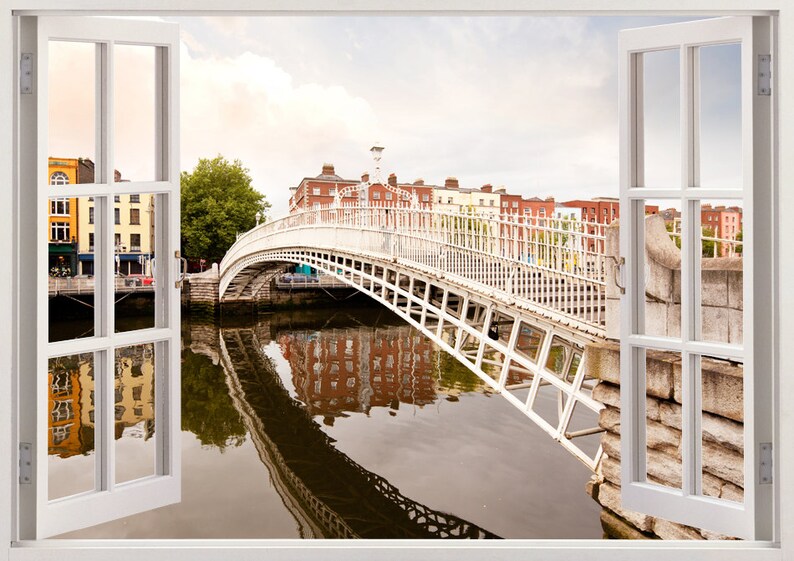 Hapenny bridge wall sticker 3D window Dublin Ireland bridge | Etsy