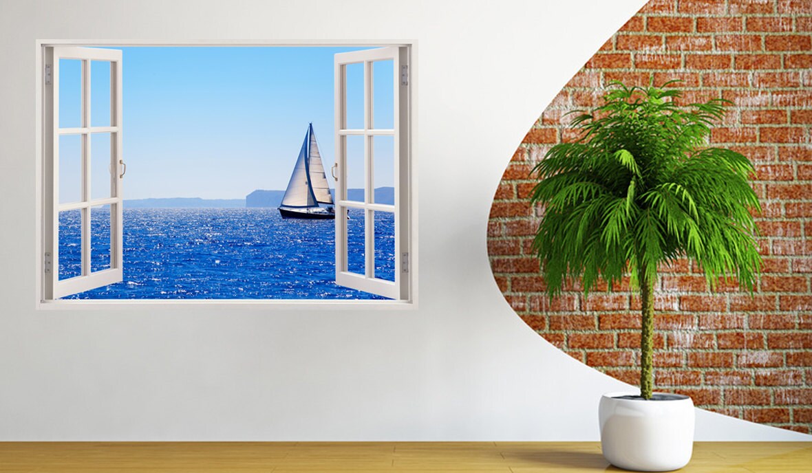 Sailboat Wall Decal Boat 3D Window Boat Wall Decal for Home - Etsy