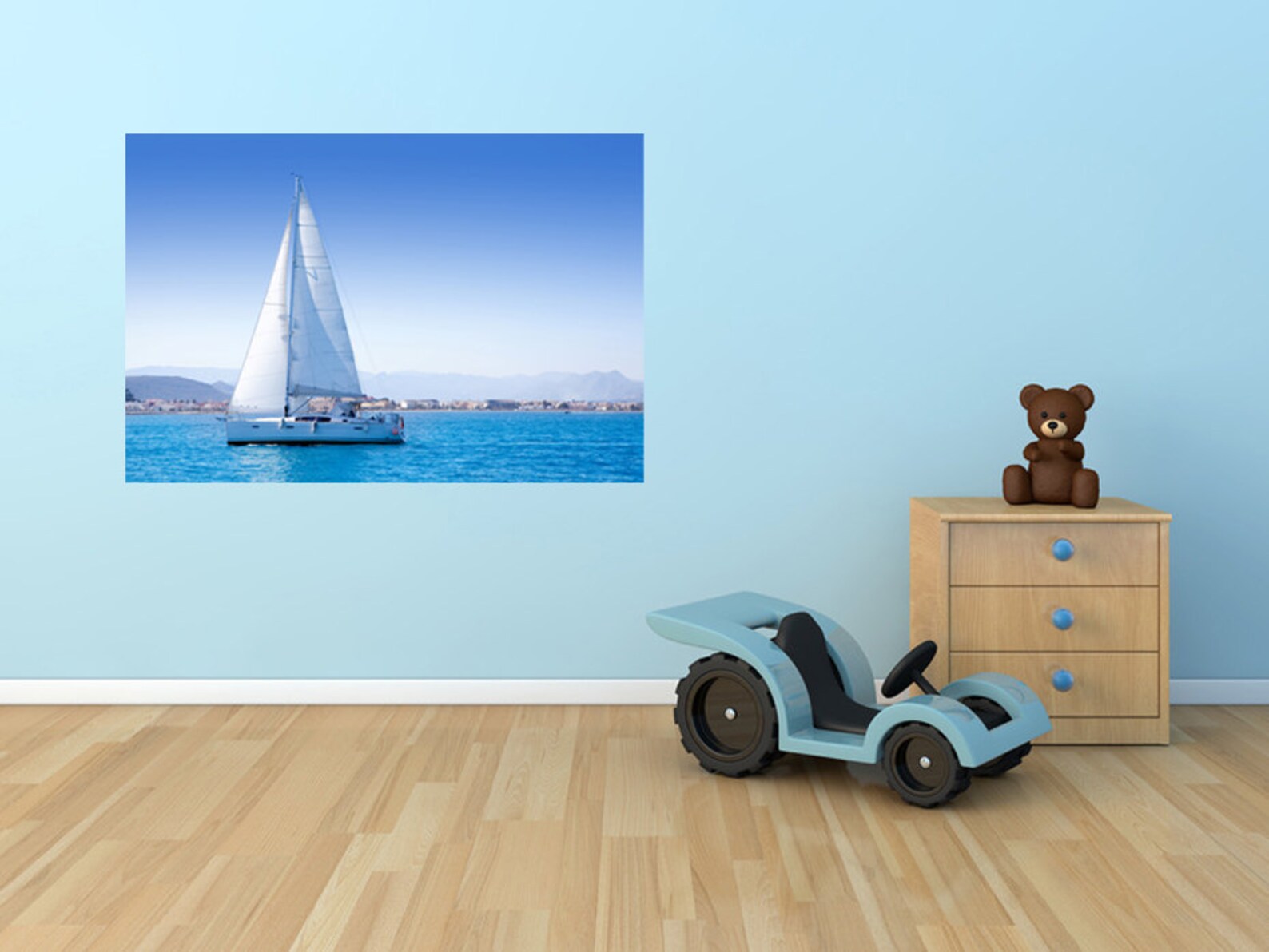 Sailboat Wall Decal Boat Decal Vinyl Colorful Sea Wall Art - Etsy