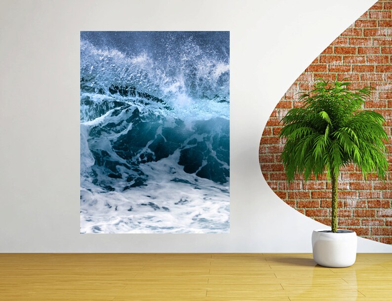 Ocean Wave Wall Decal Vertical 3D Window Ocean Billow Wall | Etsy