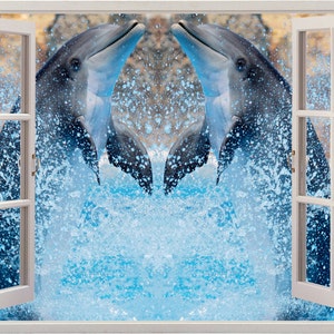 Dolphin Wall Sticker 3D Window Dolphin Wall Decal for Home - Etsy