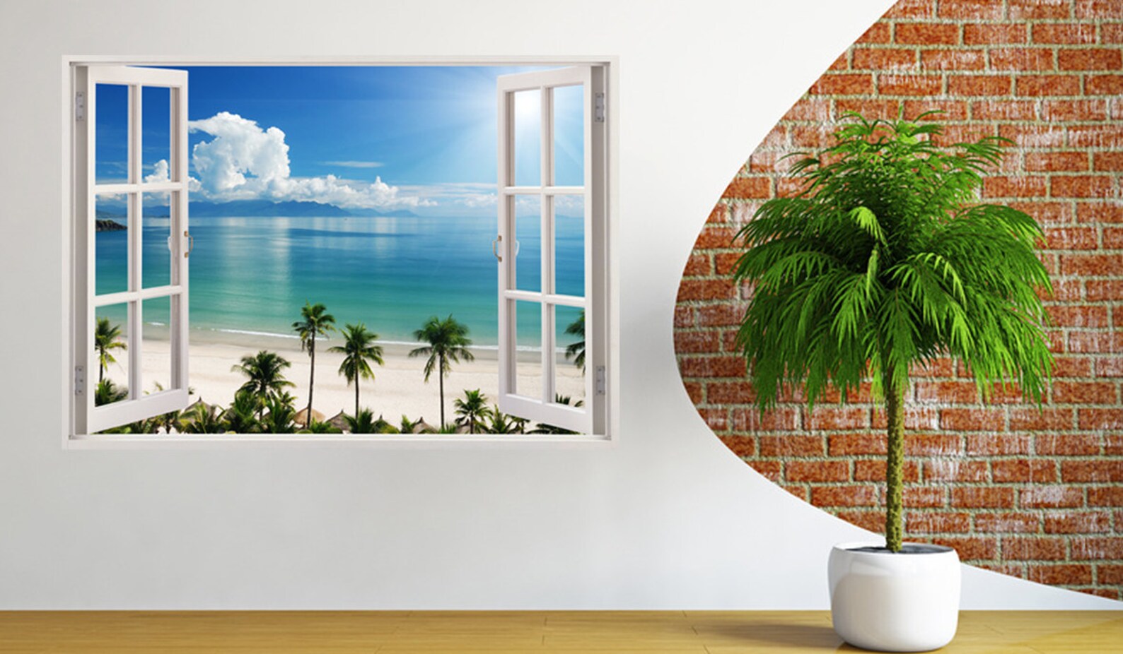 Beach Wall Decal 3D Window Coast Wall Sticker for Home Decor - Etsy