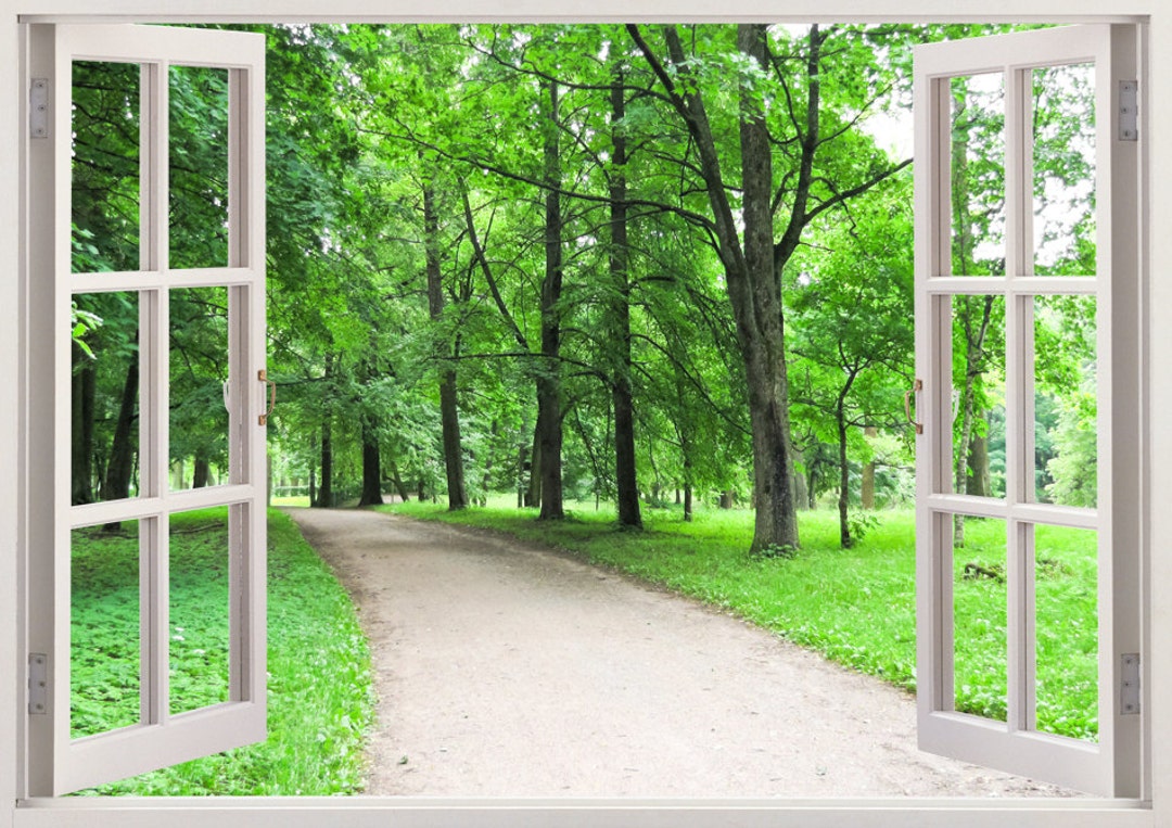 Forest Wall Decal, Trees Wall Sticker, Tree 3D Window Wall Art ...