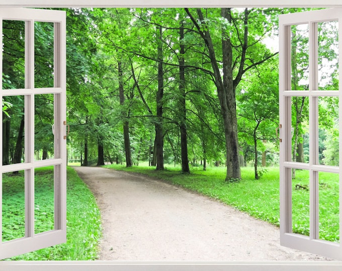 Forest Wall Decal, Trees Wall Sticker, Tree 3D Window Wall Art ...