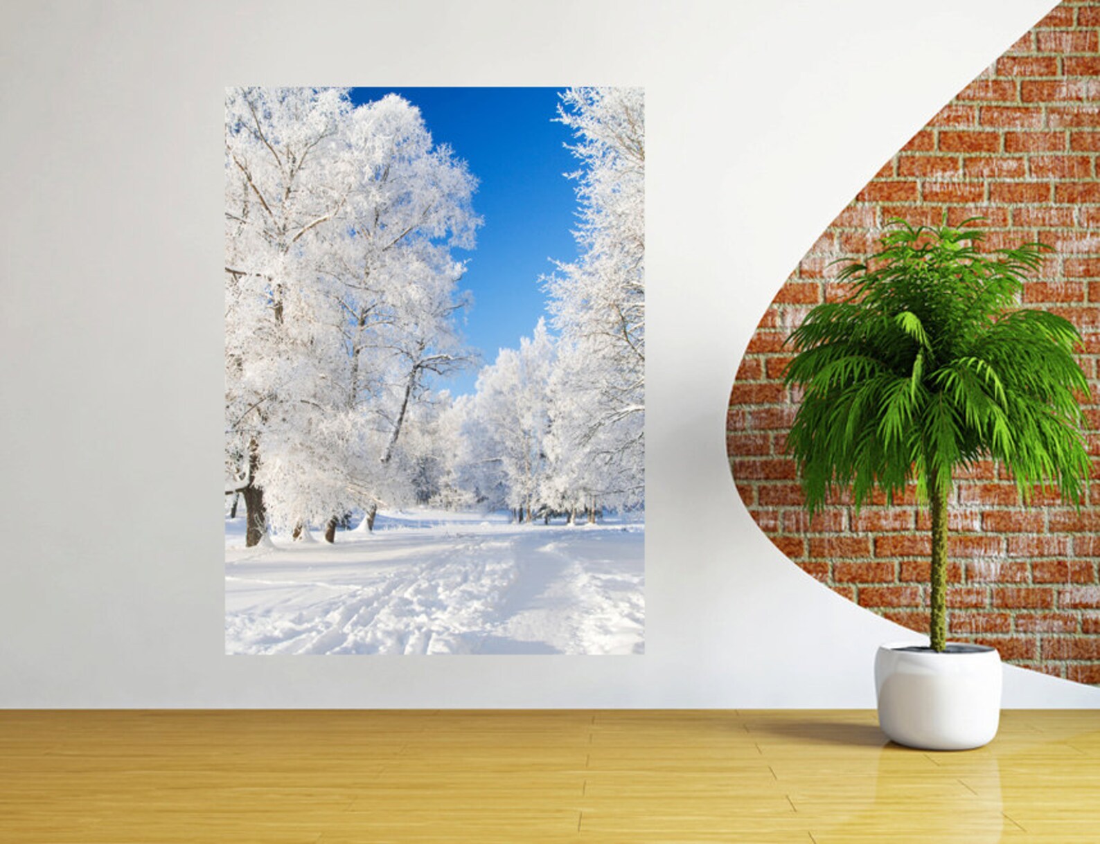 Winter Park in Snow Wall Decal Vertical 3D Window Snow Park - Etsy