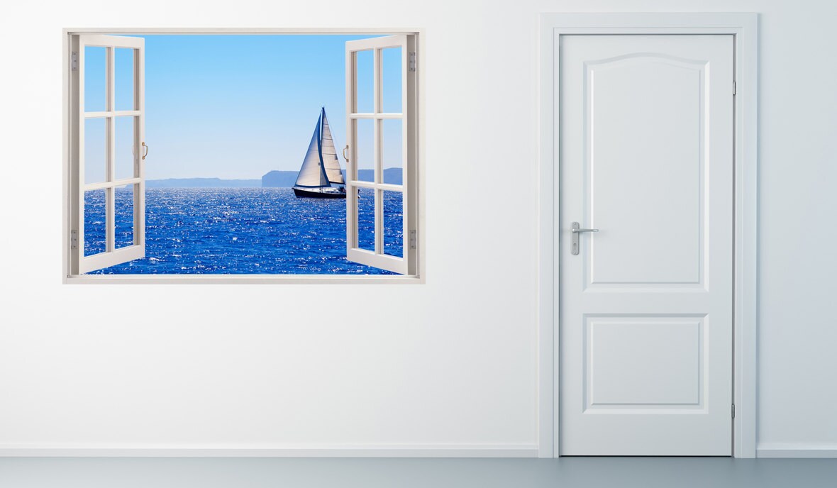 Sailboat Wall Decal Boat 3D Window Boat Wall Decal for Home - Etsy