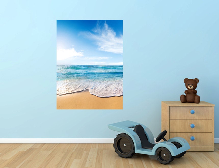 Beach Vertical 3D Window Wall Sticker Coast Wall Decal for | Etsy