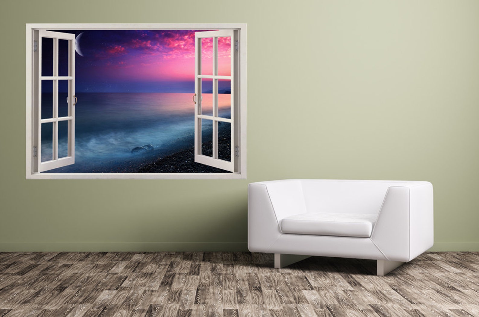 Mystical sea wall sticker 3D window sea wall decal for home | Etsy