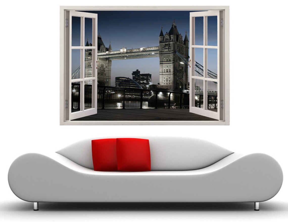Tower Bridge London Wall Sticker 3D Window London Wall Decal | Etsy