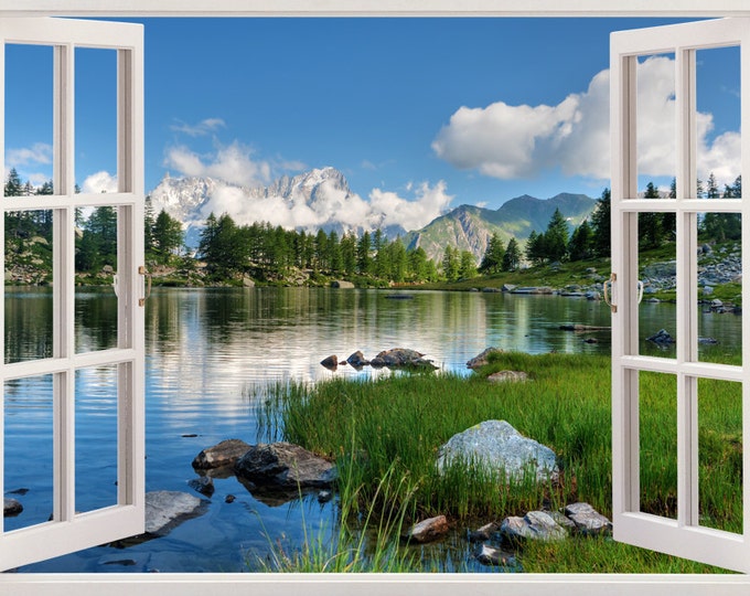Lake Wall Stickers 3D Window Decor, Lake Wall Sticker for Home Design ...