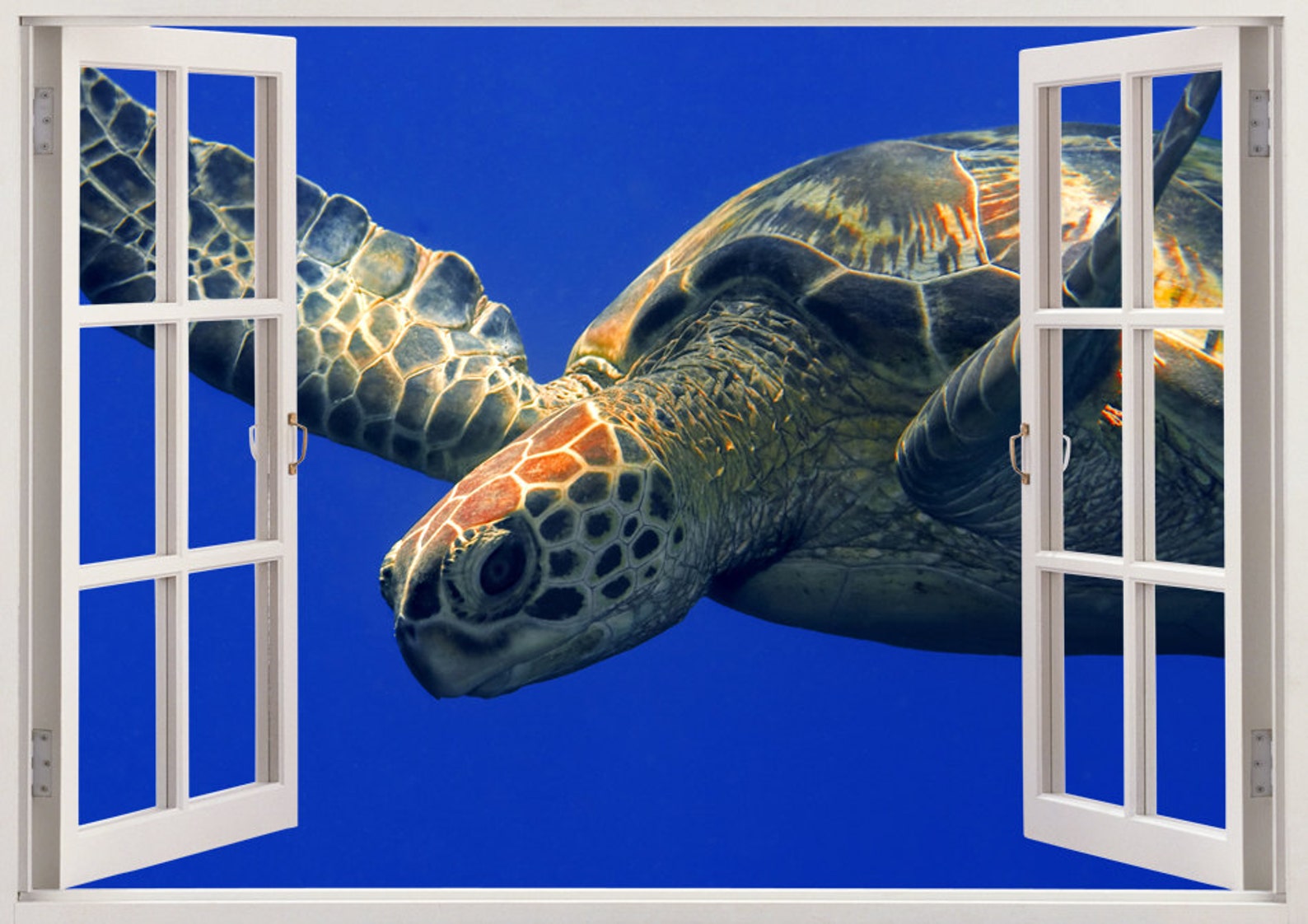 Green Turtle Wall Sticker 3D Window Decor Turtle Wall Art for | Etsy