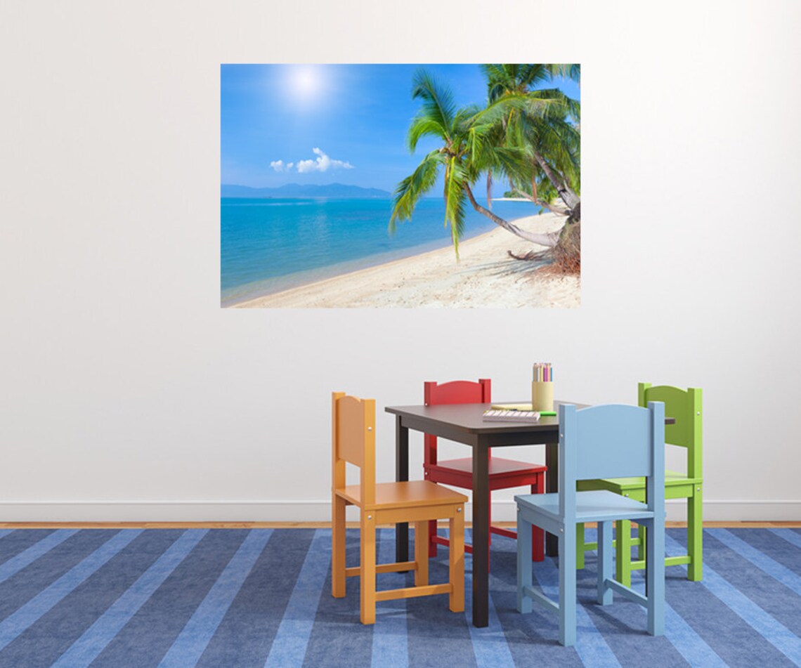 Beach Wall Decal Vinyl Poster Tropical Beach Wall Sticker - Etsy