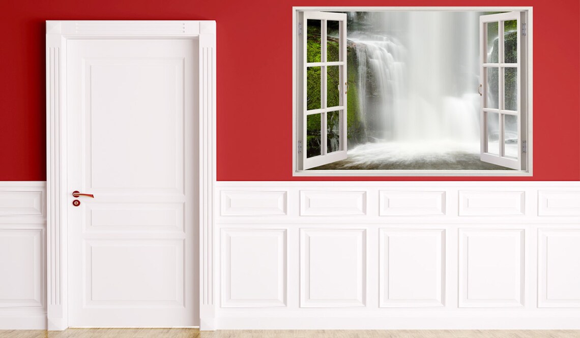 Waterfall Wall Decal 3D Window Water Fall Wall Decal for - Etsy