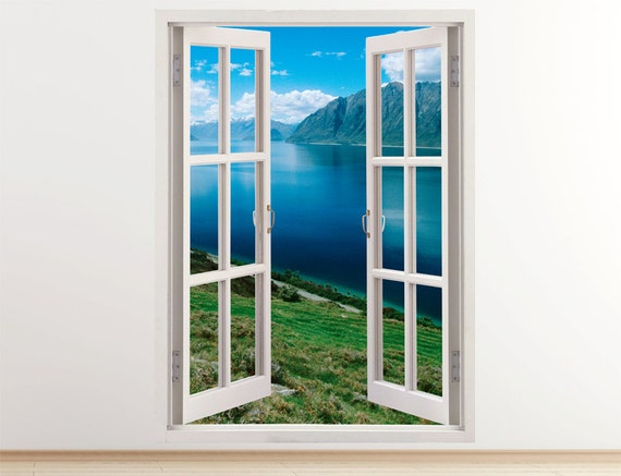 Lake Wall Decal Vertical 3D Window Lake Wall Sticker Mural | Etsy