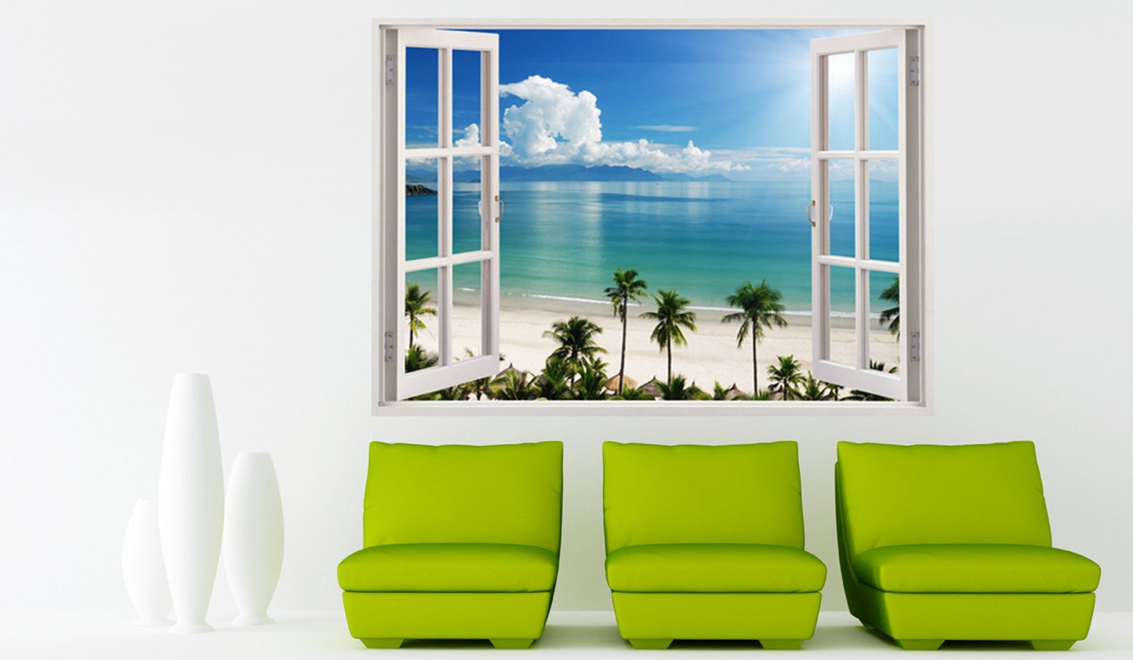 Beach Wall Decal 3D Window Coast Wall Sticker for Home Decor - Etsy