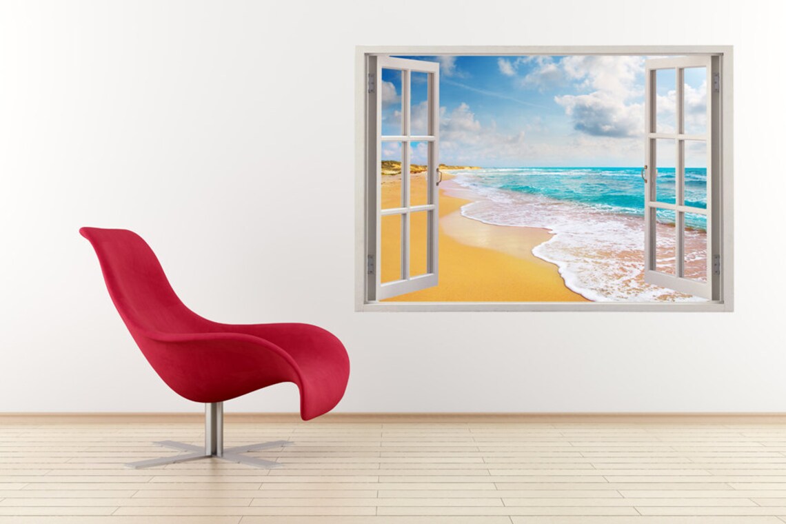 Coast Line Wall Sticker 3D Window Beach Removable Wall Decal - Etsy UK