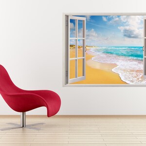 Coast Line Wall Sticker 3D Window Beach Removable Wall Decal | Etsy