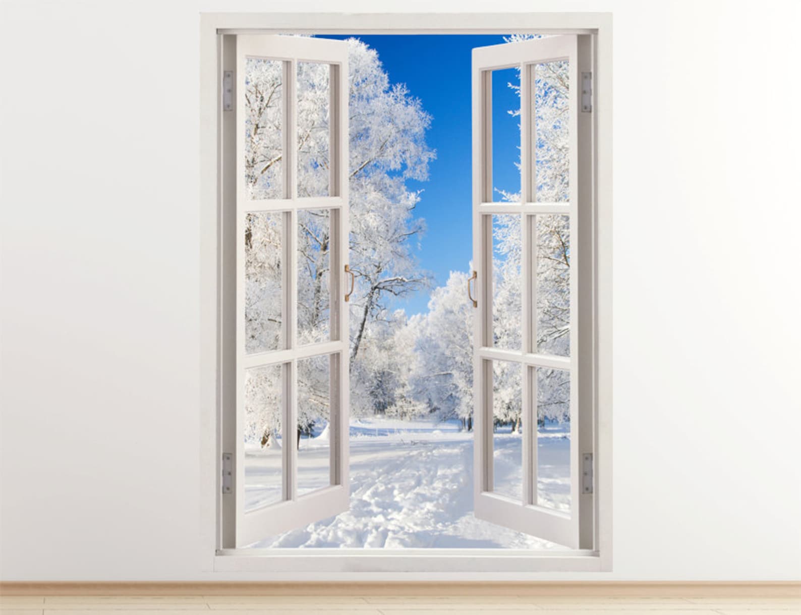 Winter Park in Snow Wall Decal Vertical 3D Window Snow Park - Etsy