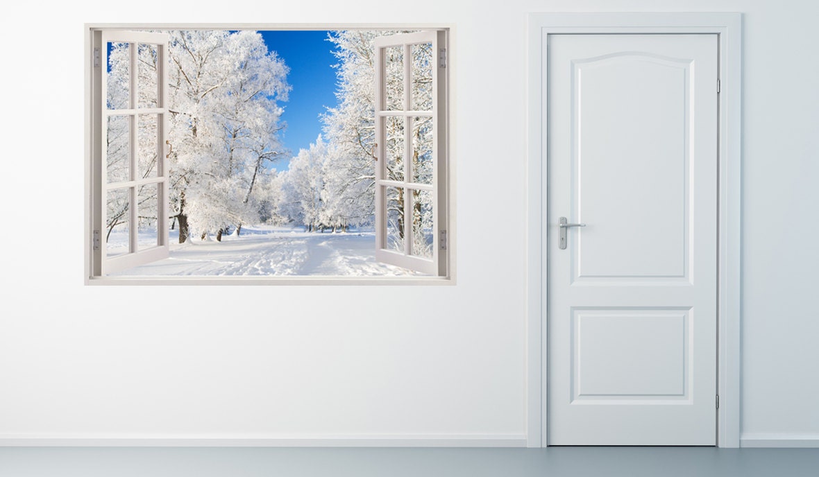 Winter Park in Snow Wall Decals 3D Window Snow Park Wall - Etsy