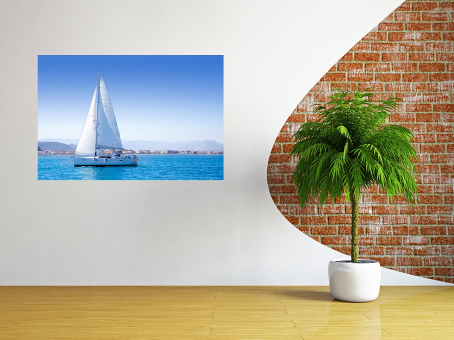 Sailboat Wall Decal Boat Decal Vinyl Colorful Sea Wall Art - Etsy