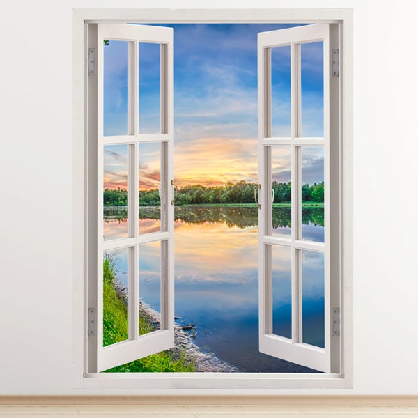 Sunset Over Lake - Etsy