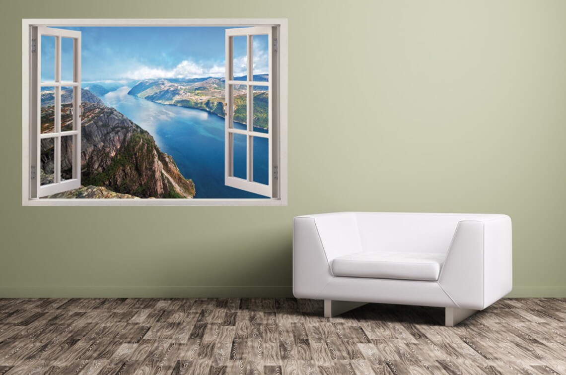 Nature Wall Sticker 3D Window Cliff Wall Decal Vinyl Home - Etsy