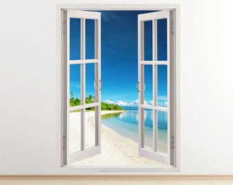 Beach Window Poster - Etsy