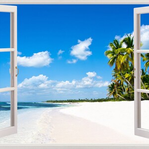 Beautiful Beach Mural and Tropical Sea Wall Sticker 3D Window - Etsy