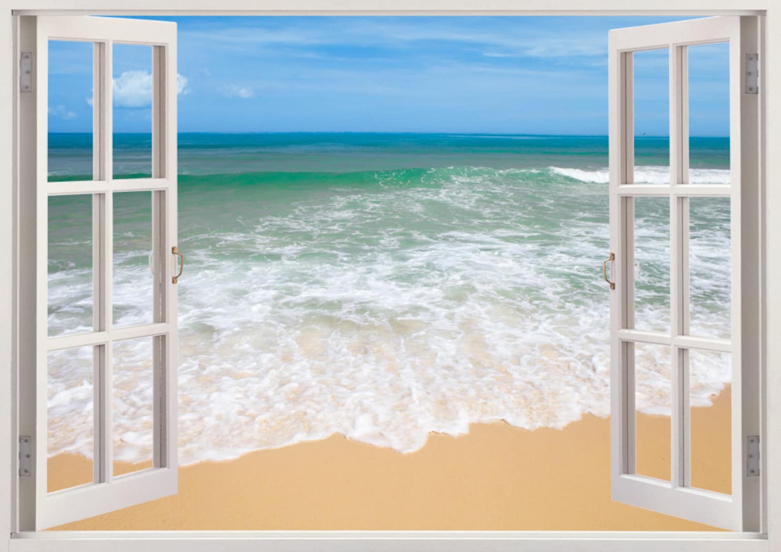 Stunning Tropical Beach Wall Decal 3D Window Coast Wall - Etsy
