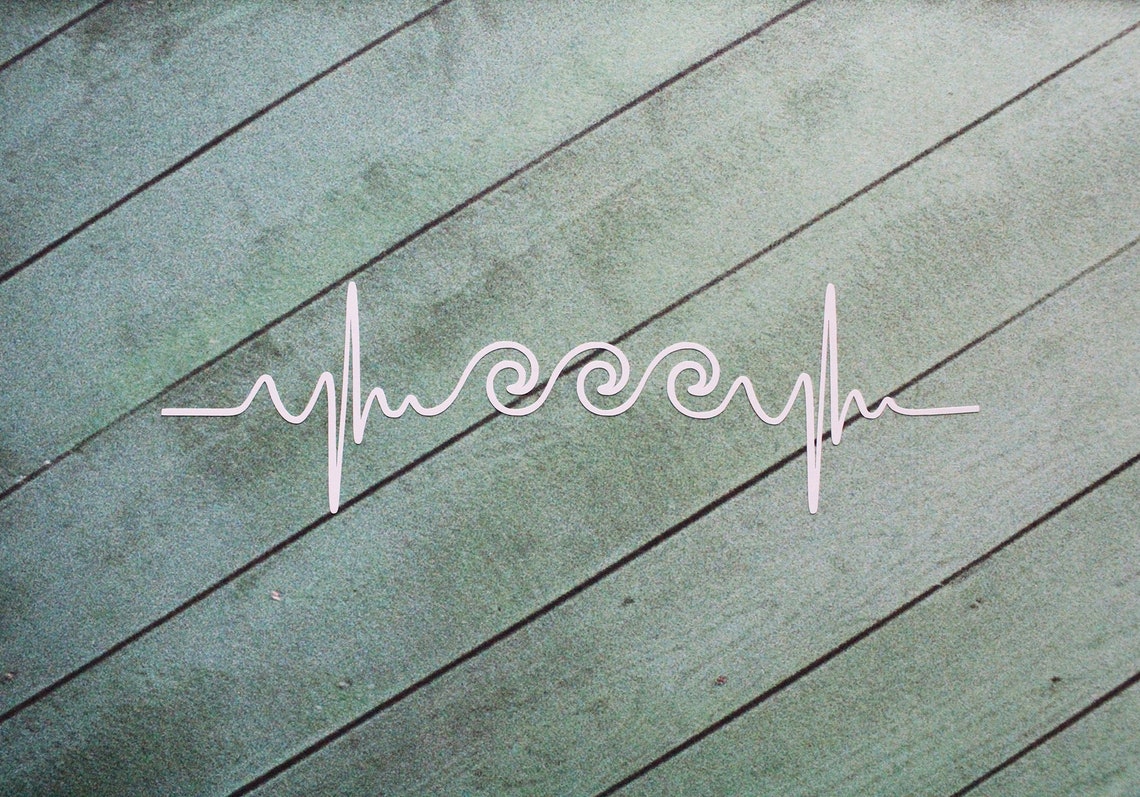 Beach Waves Heartbeat Decal Ocean EKG Vinyl Car or Wall - Etsy