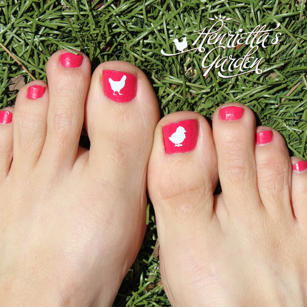 CHICKEN NAIL DECALS - Hen - Chick - Vinyl Decal - Nail Decor - Etsy