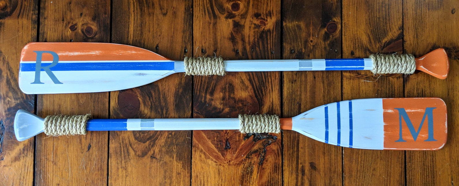 Oars Painted Wood Nautical Decor Custom Painted Choice of - Etsy