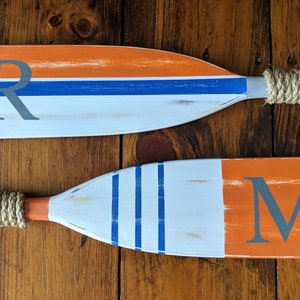 Oars Painted Wood Nautical Decor Custom Painted Choice of - Etsy