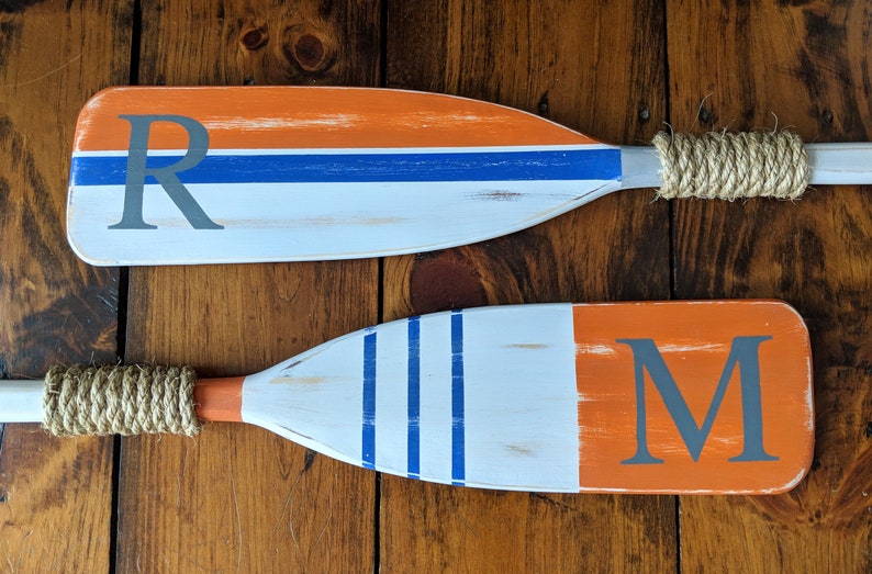 Oars Painted Wood Nautical Decor Custom Painted Choice of - Etsy