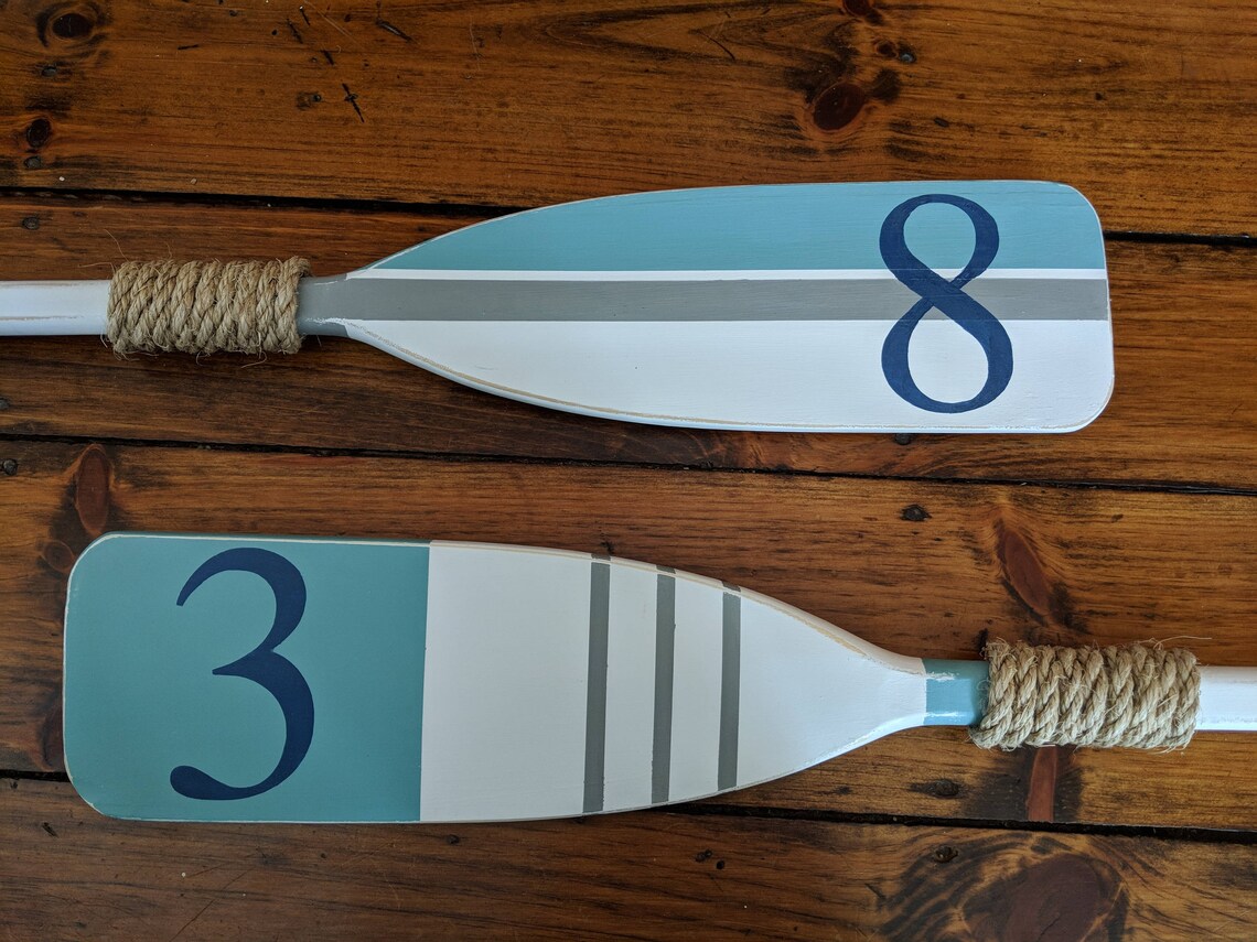 Oars Painted Wood Nautical Decor Custom Painted Choice of - Etsy
