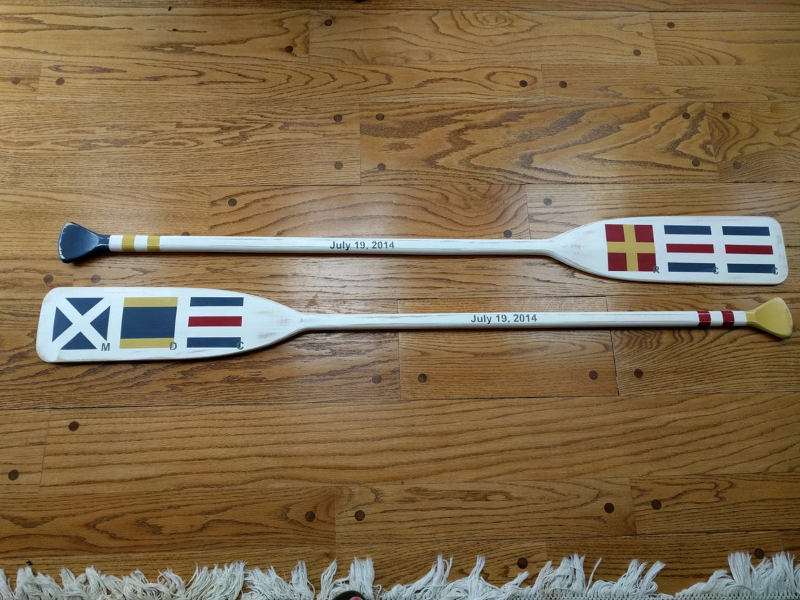 Oars Painted Wood Sailing Signal Flags Crew Team - Etsy