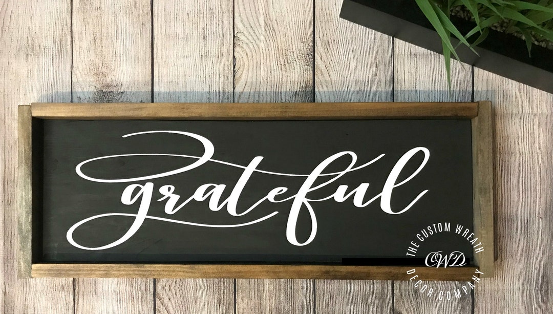 Grateful Wood Decor Sign Grateful Wall Hanging Wooden Home - Etsy